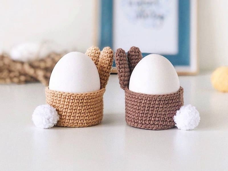 Easter bunny basket for egg free pattern | Amigurumi Space